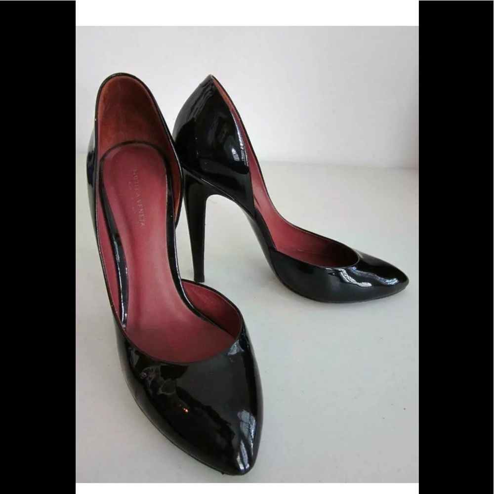 Bottega Veneta Black Patent D’orsay Heels - Gem